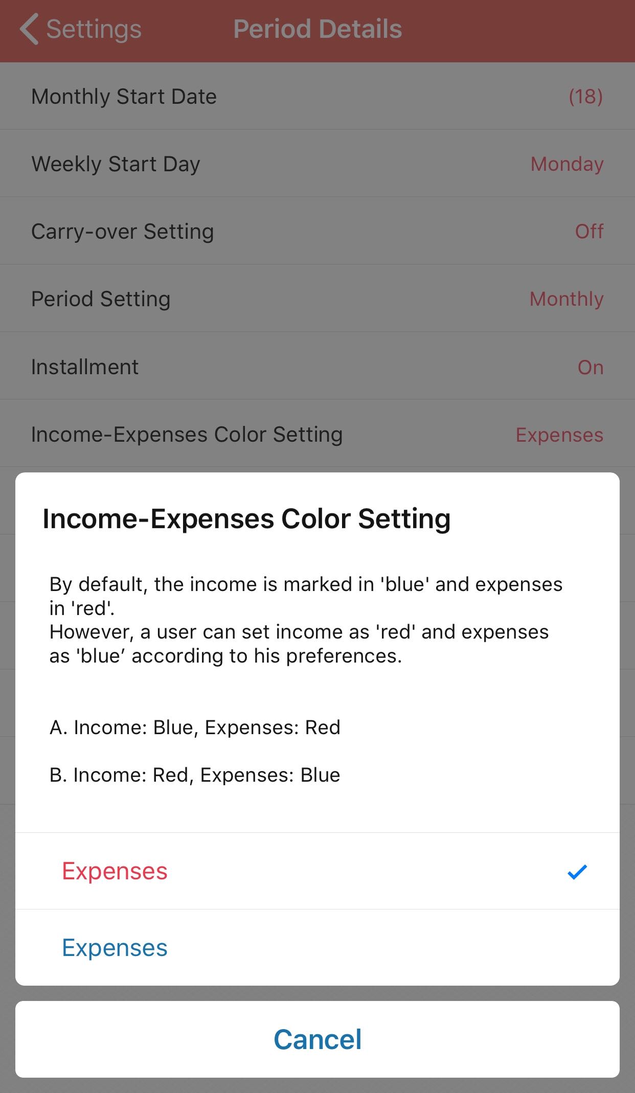 How to change income & expense colors – Money Manager Help Center