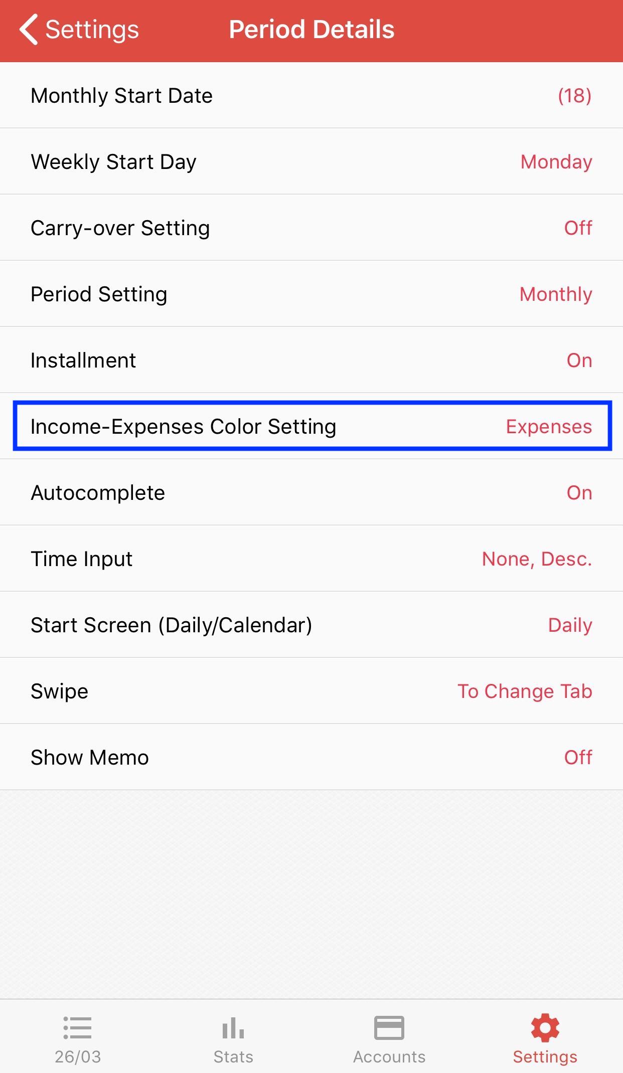 How to change income & expense colors – Money Manager Help Center
