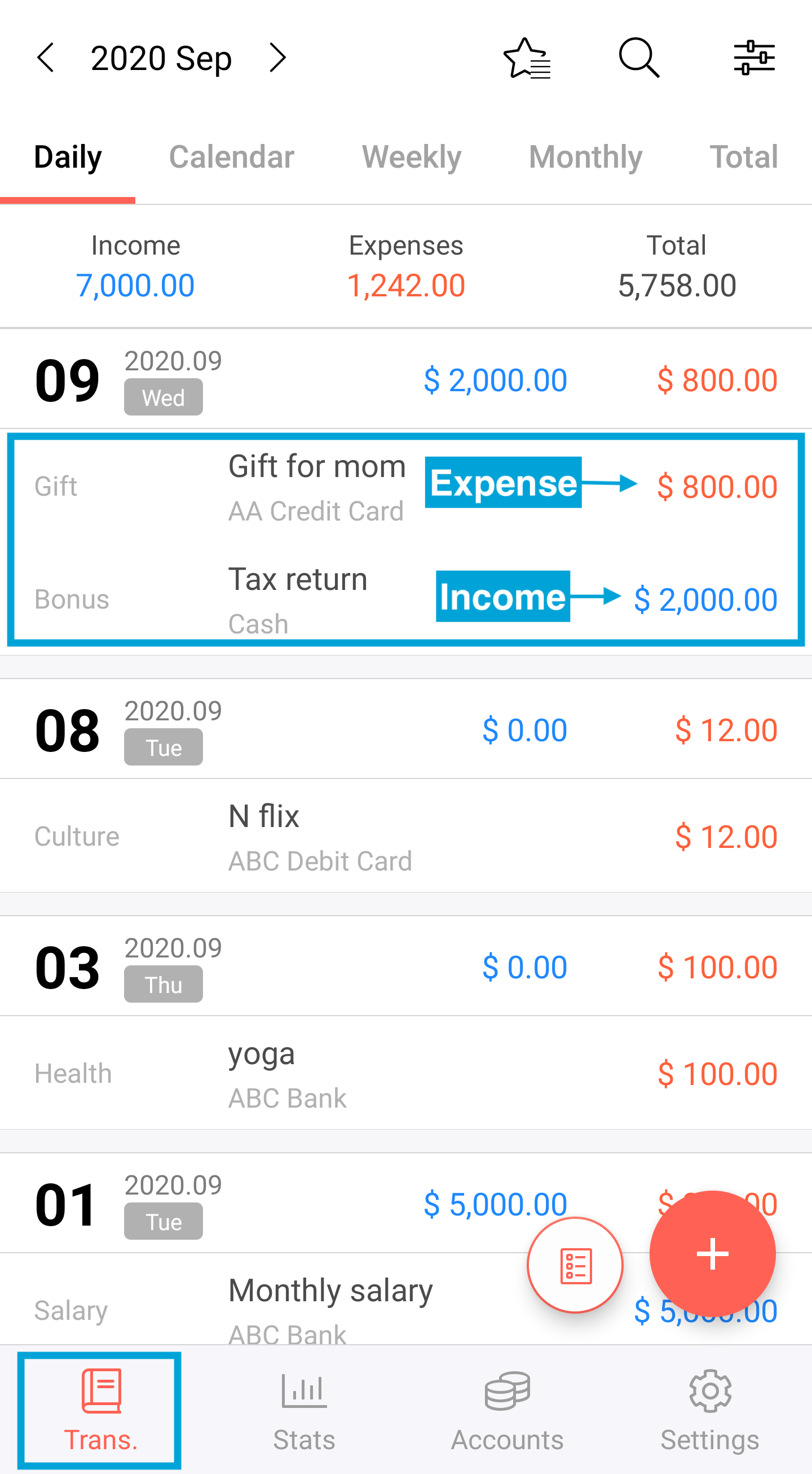 How to add an income & expense – Money Manager Help Center