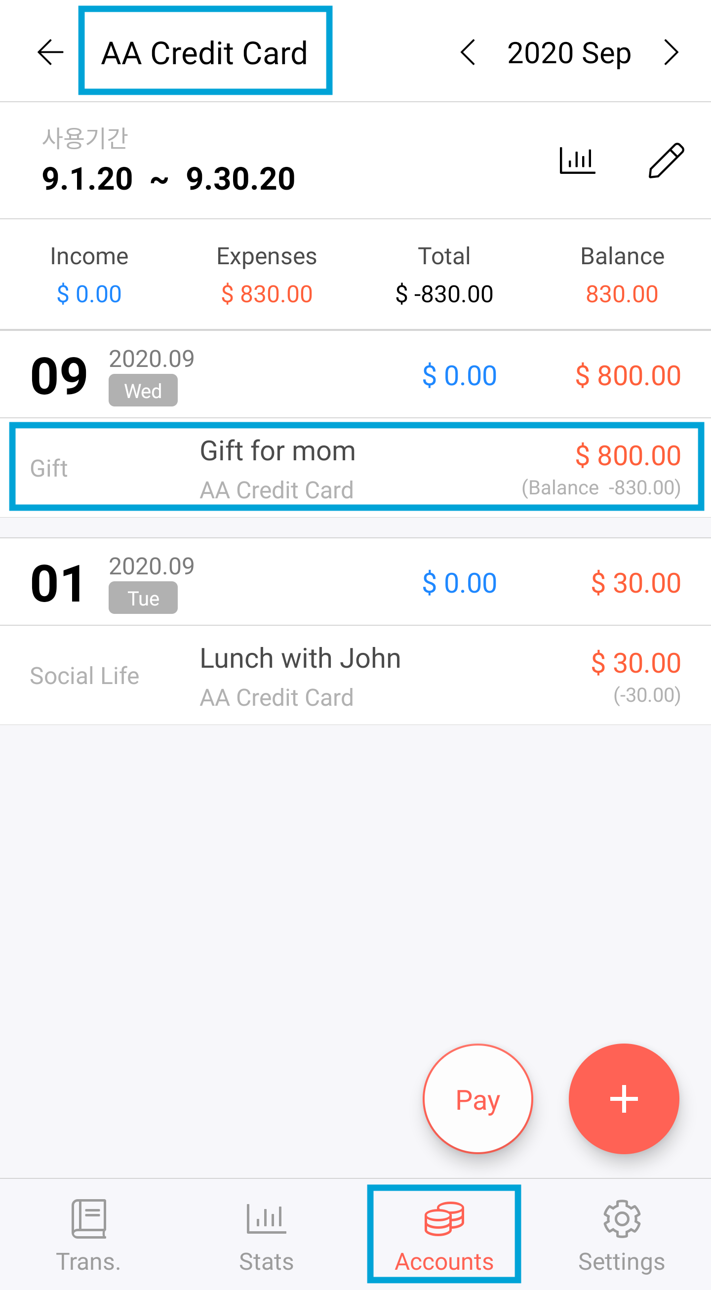 How to add an income & expense – Money Manager Help Center